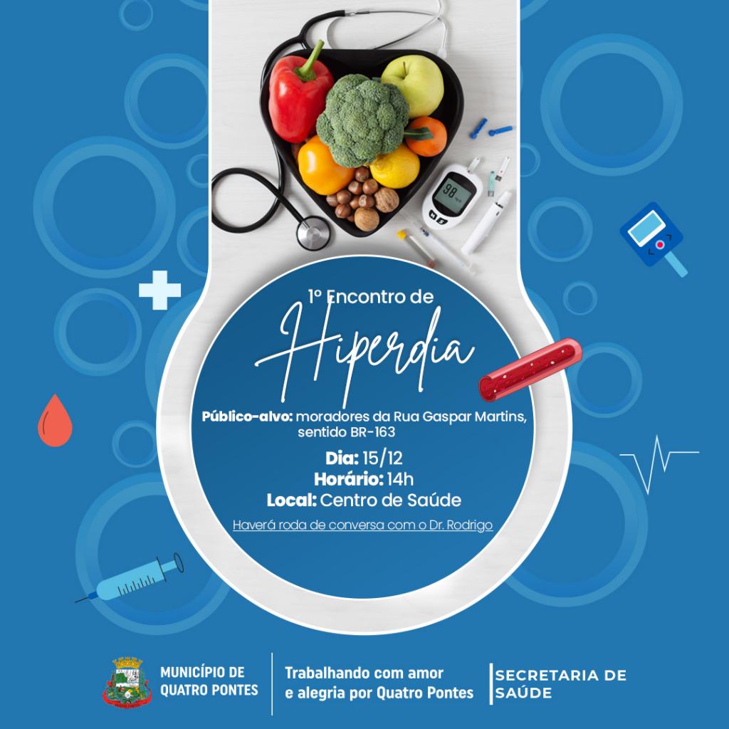 1° Encontro de Hiperdia será realizado hoje em Quatro Pontes